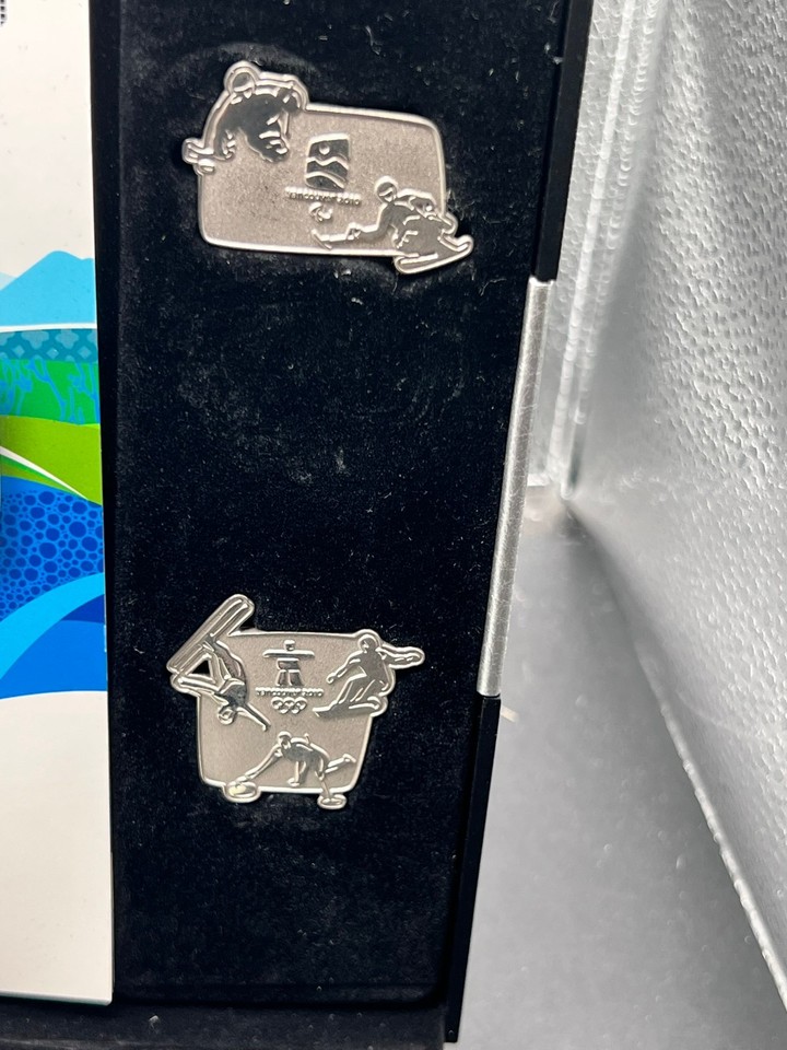 2010 Canada - Winter Olympics Silver - 5 Colored Coin & Stamp & Pins ...
