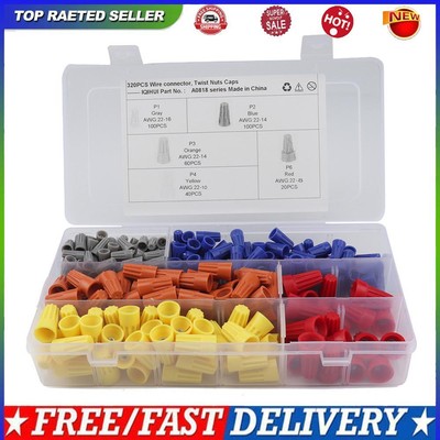 320x Screw-On Electrical Wire Connectors Terminals Insert Twist Nuts ...