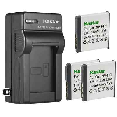 Wall Charger & 3 battery for Sony NP-FE1 DSC-T7 DSC-T7/B DSC-T7/S | eBay