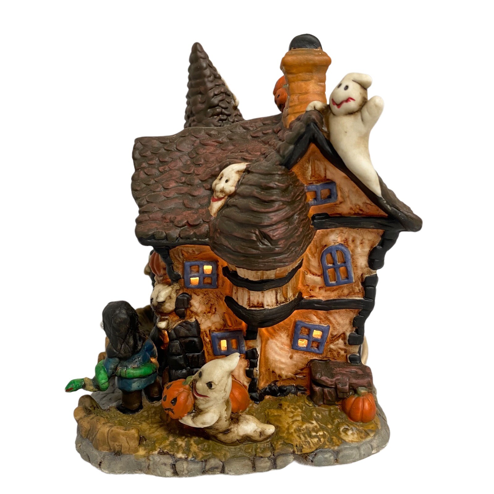 Vtg Spooky Hollow Halloween Haunted School Village 1999 Porcelain ...