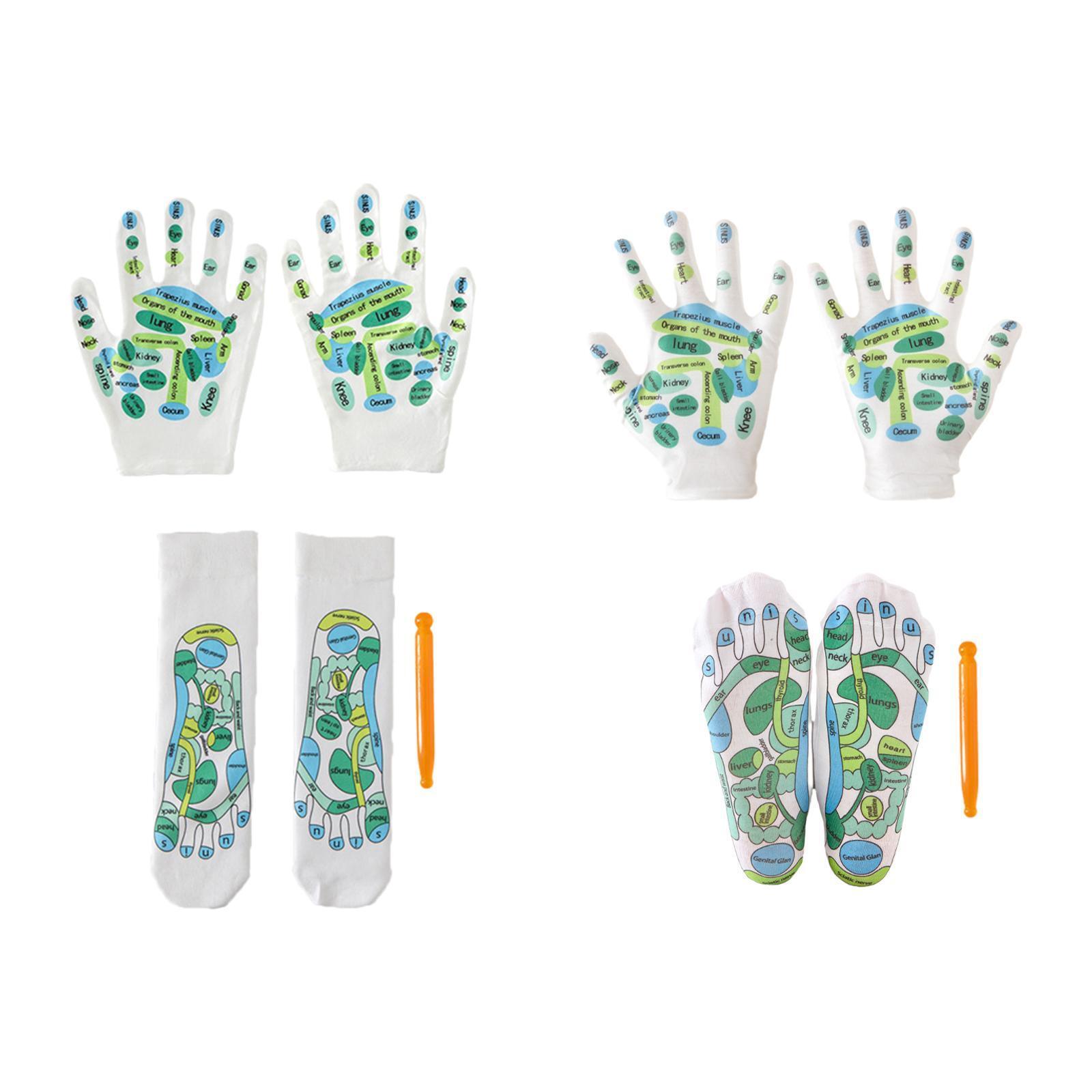4 Pieces Acupressure Reflexology Tools Set Acupoint Socks Reusable with ...