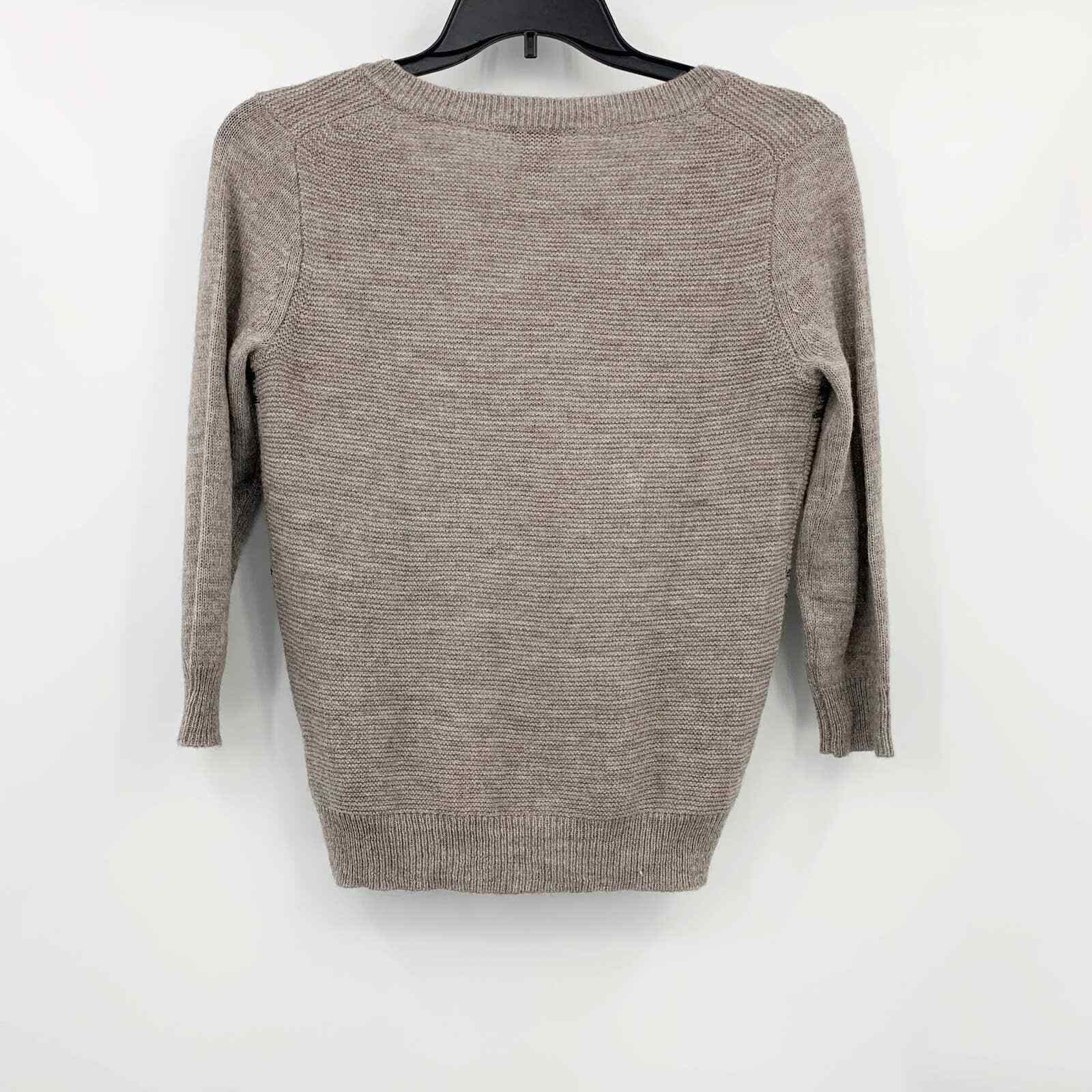 J Crew V Neck Sequin Embellished Cropped Acrylic Wool Sweater Size S ...
