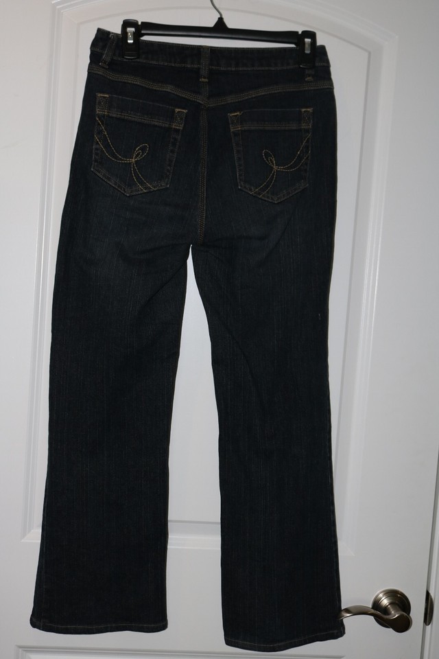 Jeans Size 8 Average Fashion Bug Boot Cut Stretch Mid Rise Dark Wash | eBay