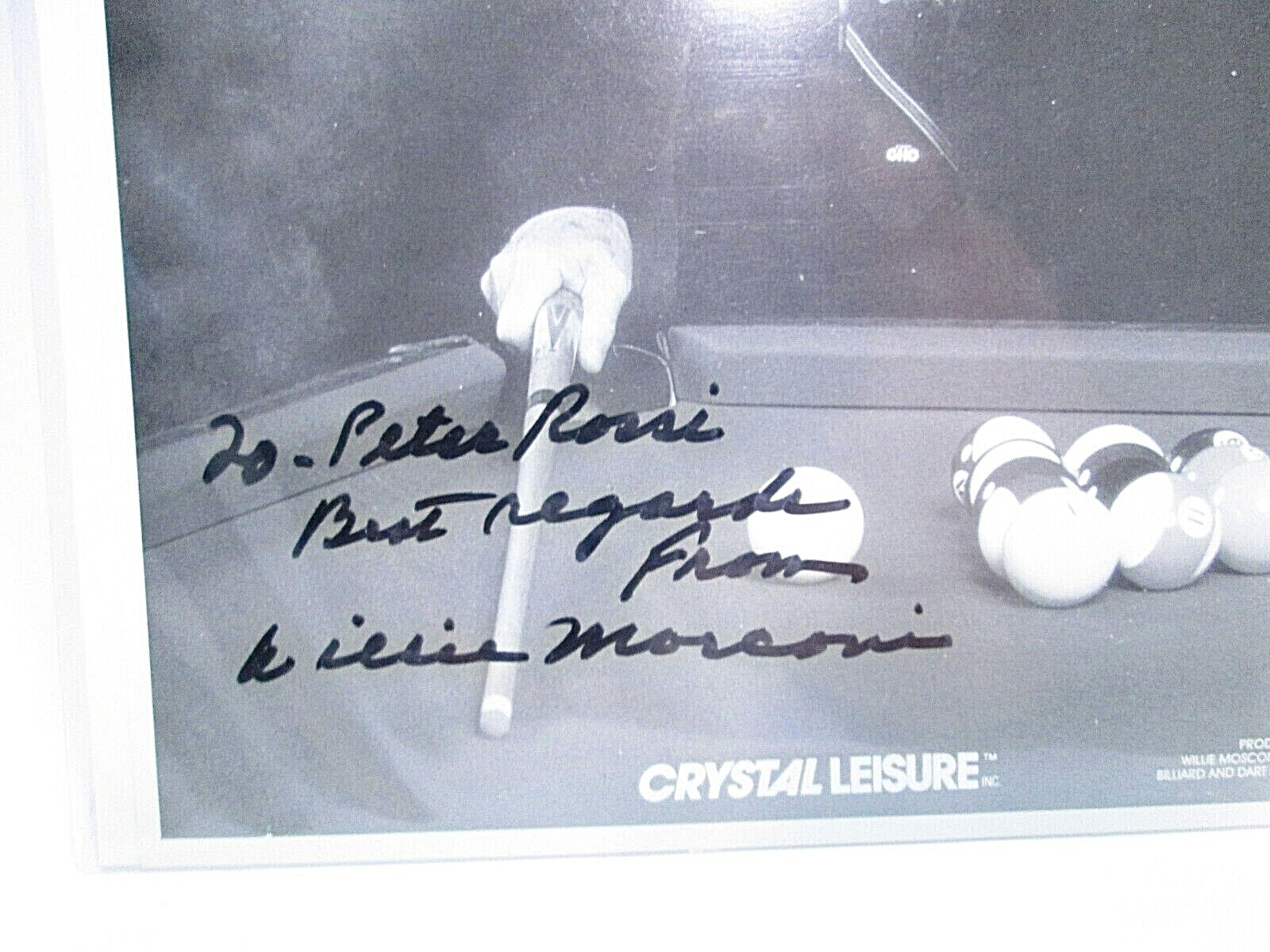 WILLIE MOSCONI American Greatest Pool Player Autographed Photo 10" x 8 ...