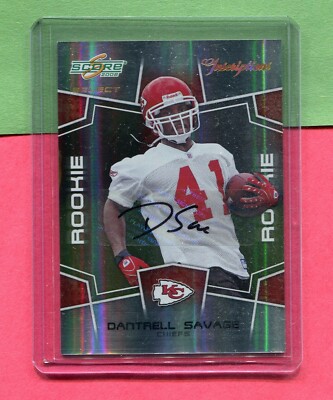 DANTRELL SAVAGE KANSAS CITY CHIEFS 2008 SELECT AUTOGRAPH FOOTBALL CARD ...