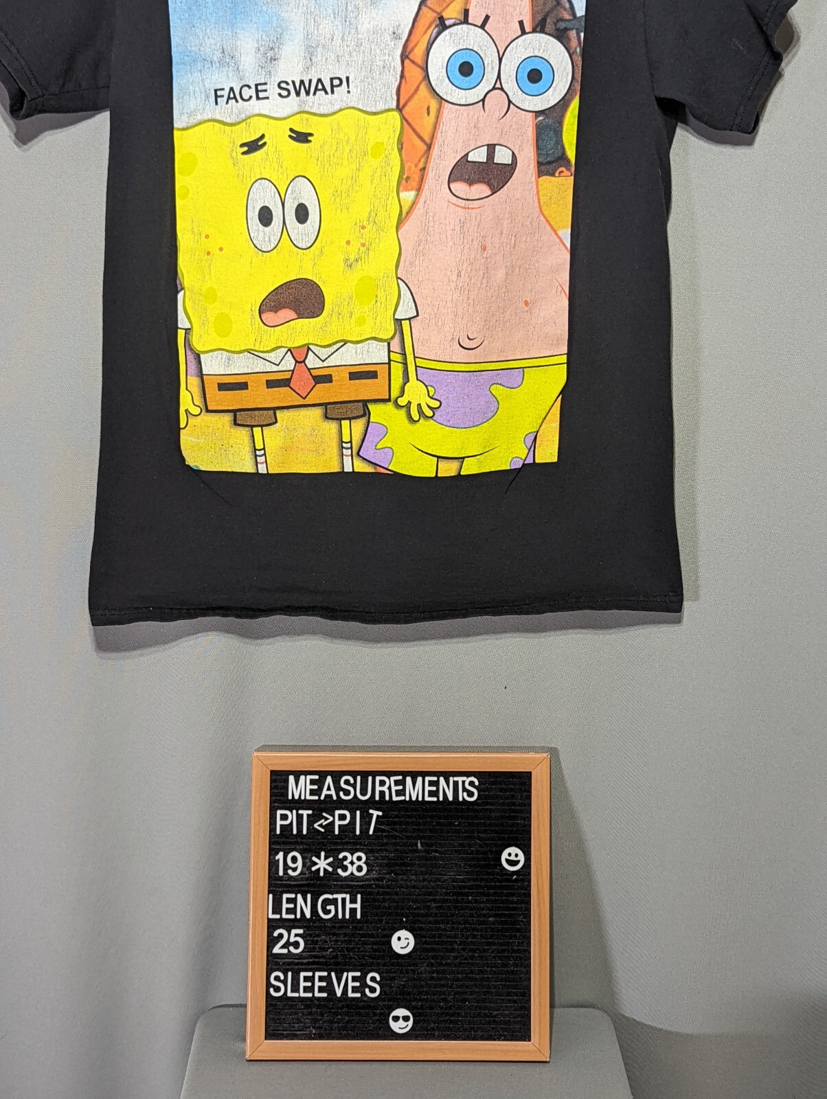 SpongeBob Nickelodeon Patrick Face Swap Black Graphic… - Gem