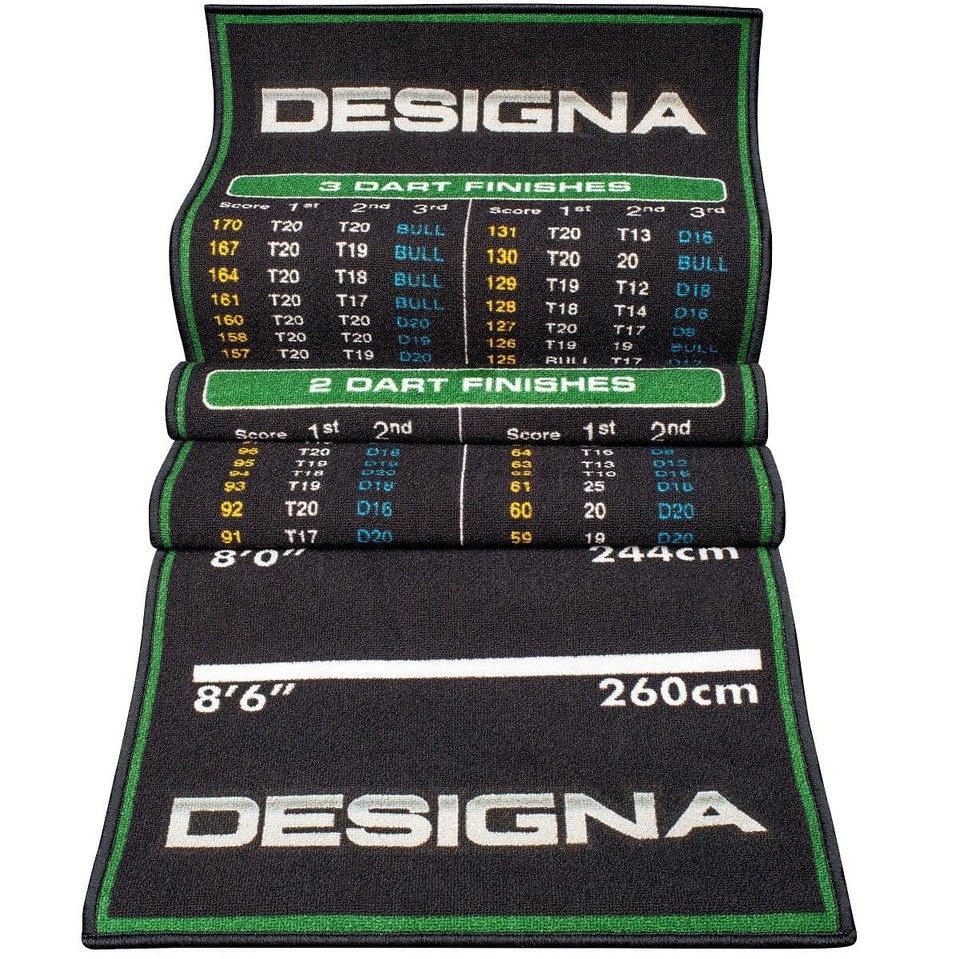 Designa Darts, Non Slip Carpet Darts Mat with Checkout Design, Various ...