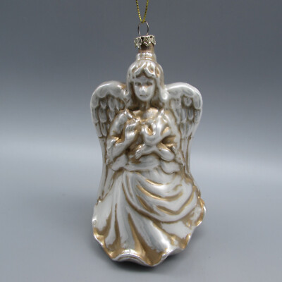 Katherines Collection White and Gold Angel Glass Christmas Ornament | eBay