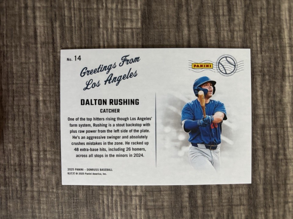 2025 Donruss Baseball Dalton Rushing Greetings From Los Angeles Foil ...