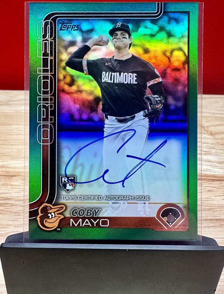 2025 Topps Series 1 COBY MAYO Green /99 On Card Rookie Auto RC ...