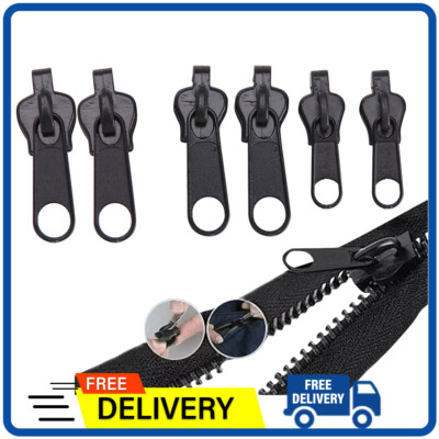 6Pcs Black Zipper Repair Kit Universal Instant Zipper Fixer with Metal ...
