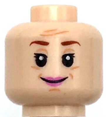 Lego New Light Flesh Minifigure Head Dual Sided Female Reddish Brown ...