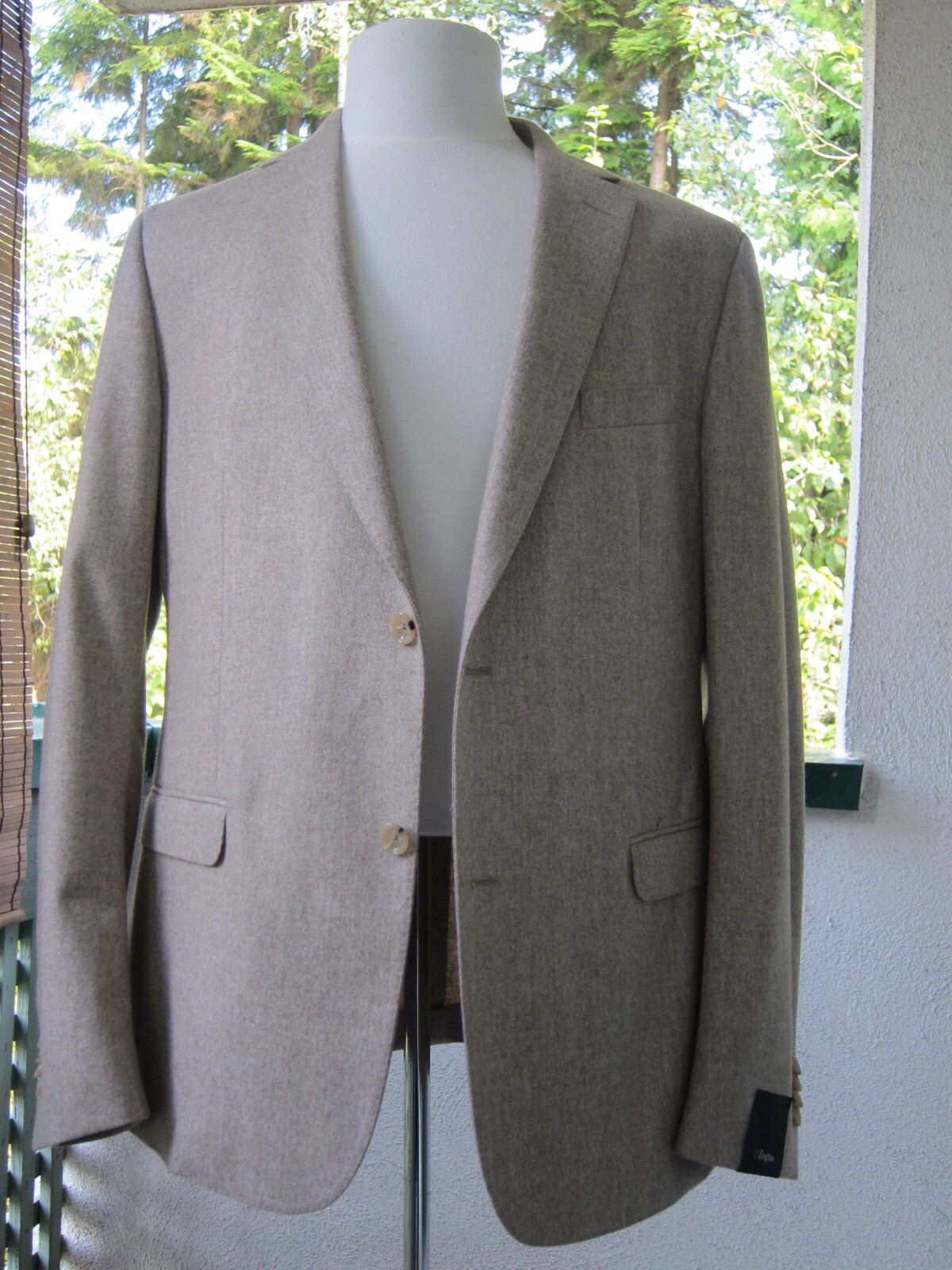 ZZEGNA Mens Beige Sports Coat 100% Wool Drop 8 Deco Size 46R Slim Fit ...