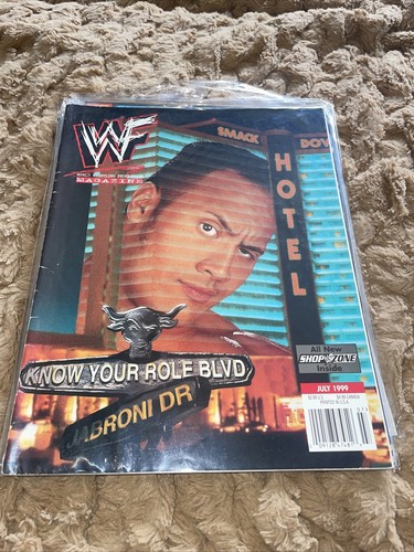 WWF Magazine July 1999 The Rock w Poster, Kane &X-Pac, Backlash 1999 ...