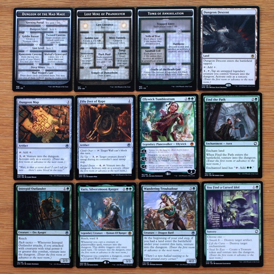 D&D Set 19 Dungeon & Initiative / Green Artifact Spells Creatures *NM ...