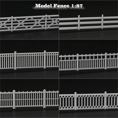 1 Meter Model Railway Diorama White HO Scale 1:87 Building Fence Wall 3 ...