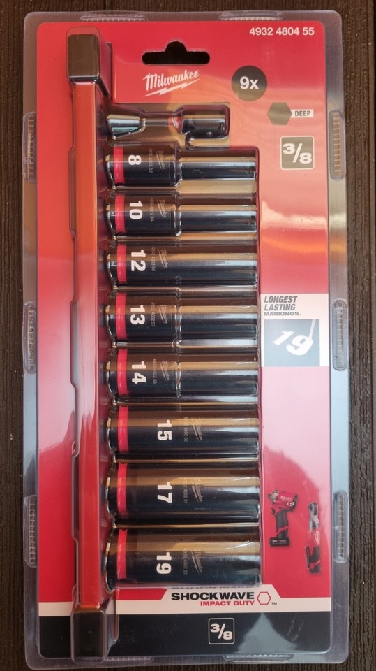 Milwaukee 4932480455 9pc 38in Deep Impact Socket Rail Set | eBay UK