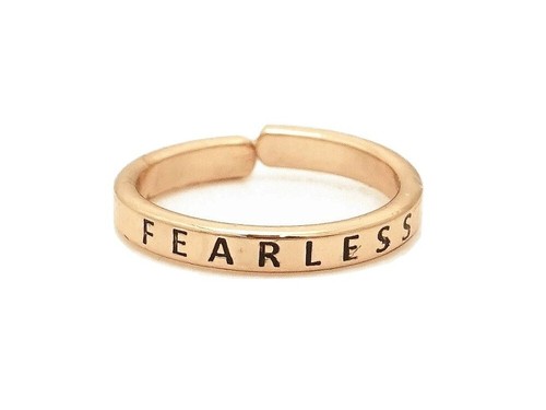 Rose Gold FEARLESS Engraved Inspirational Message Adjustable Ring | eBay