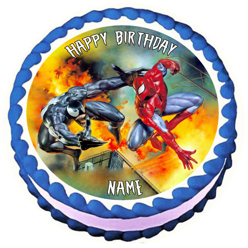 SPIDERMAN and VENOM Edible Cake topper image party | eBay