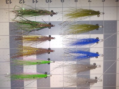 12 Each #1 Clouser Minnow Assortment , Blue, Olive, Shad Gray, Baby ...