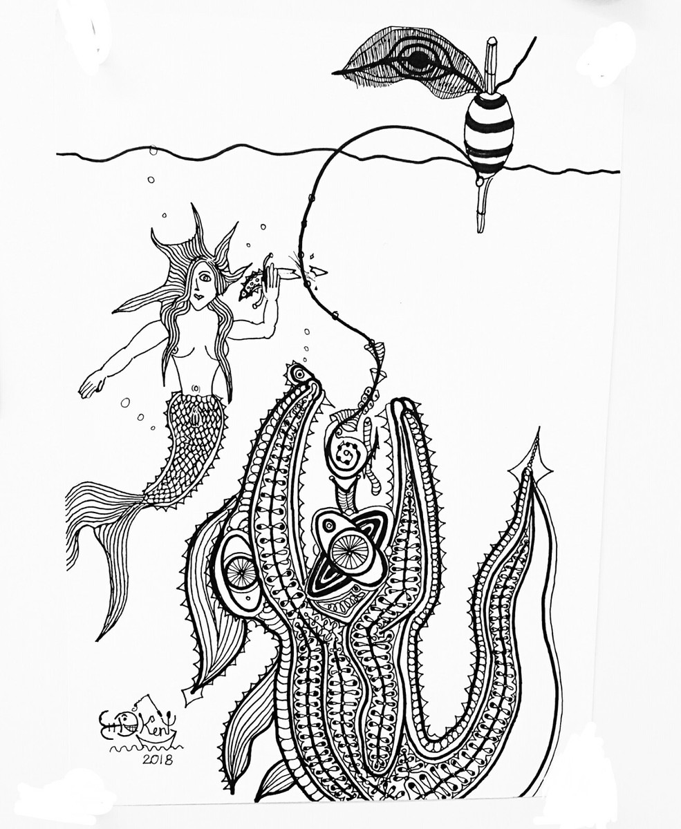 Mermaid Ink Drawings Mermaid, Vio2k, Ink, 2024 : R/Art