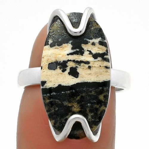 Natural Russian Honey Dendrite Opal 925 Silver Ring s.7.5 Jewelry R ...