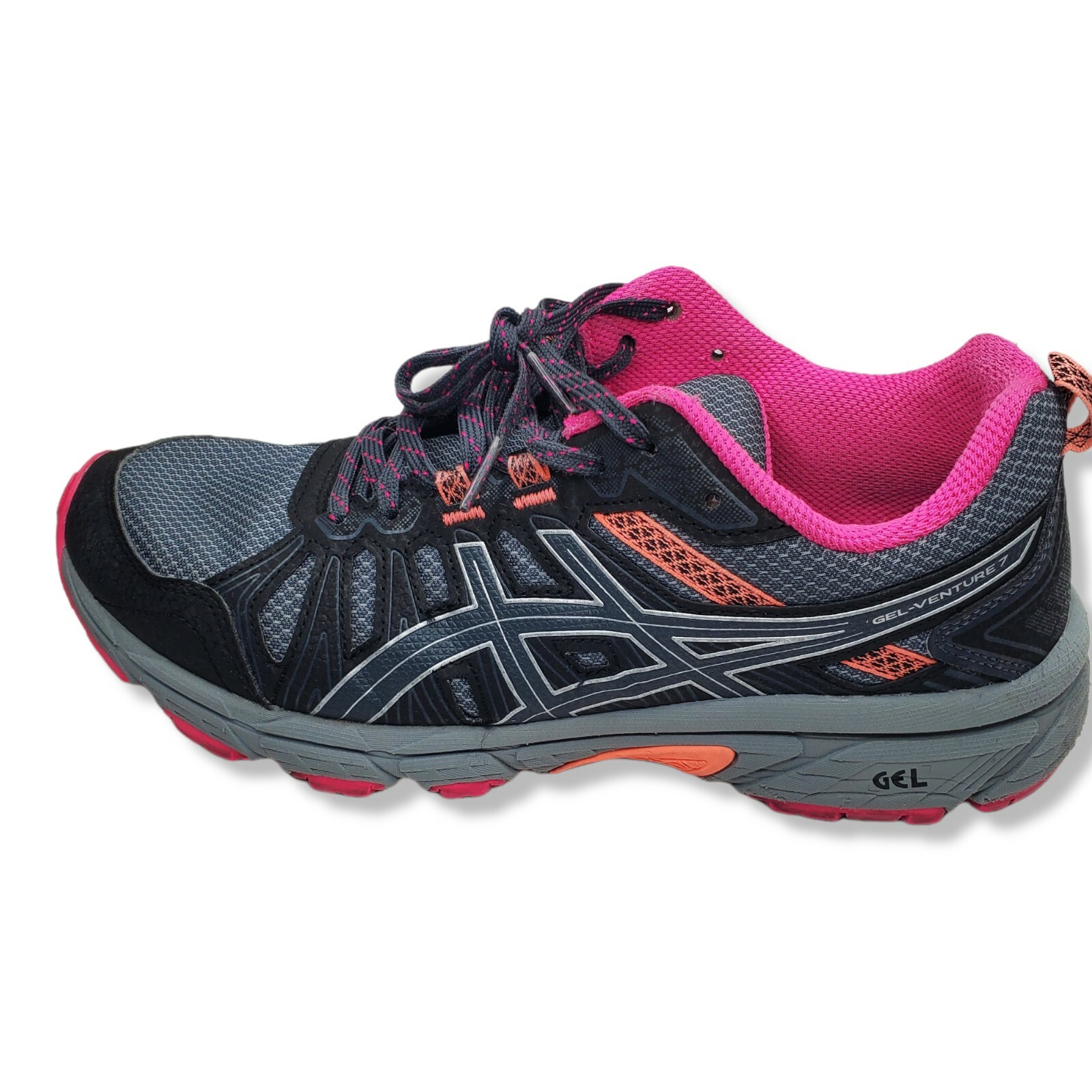 Asics GEL-Venture 7 Women’s Size 7 Wide Gray Pink Peach Running Shoes ...