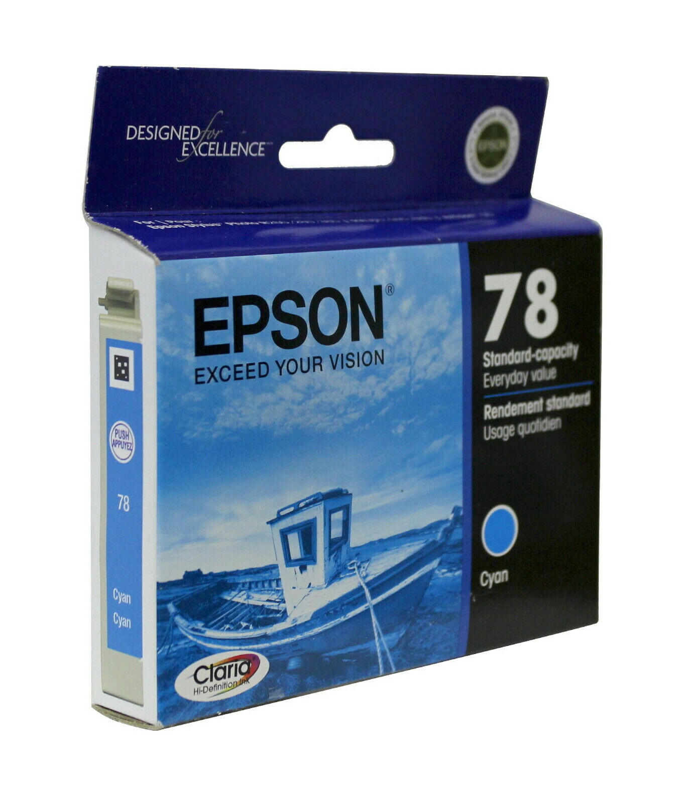 NEW Epson 78 (T078220) CYAN Claria Standard Capacity Ink Cartridge R260 ...