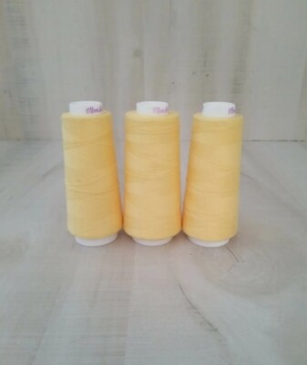 Lot of 3 Maxi-Lock Serger All Purpose Thread 3,000 Yard Cone Sunlight ...