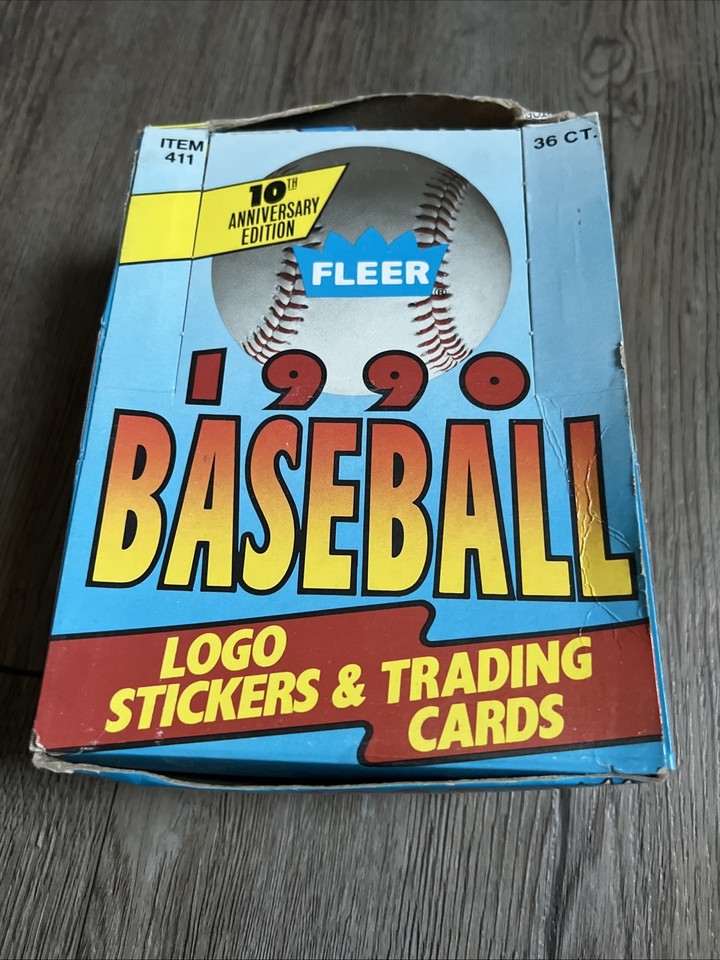 1990 FLEER BASEBALL BOX - 36 NEW FACTORY SEALED WAX CARD PACKS Griffey ...