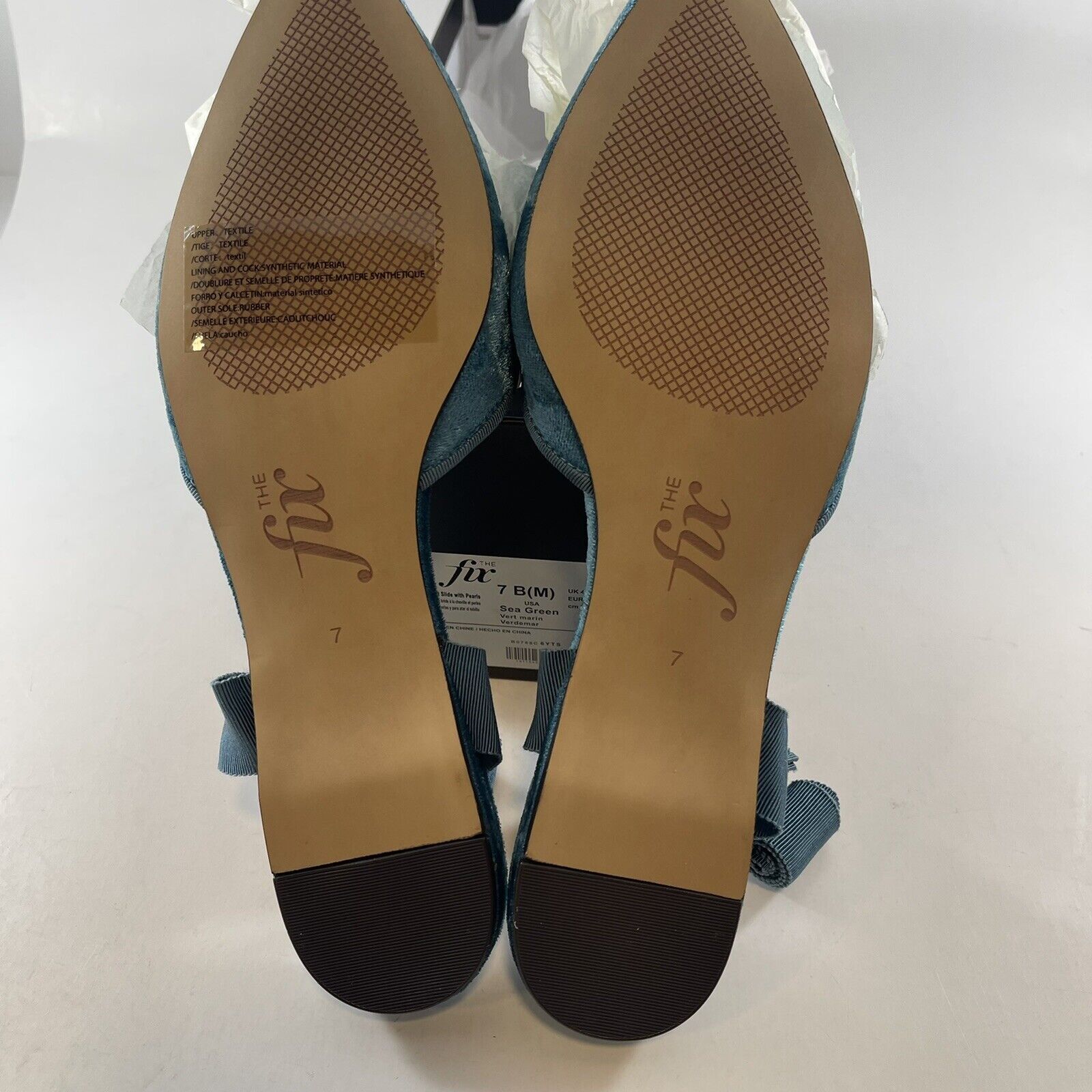 The Fix Flat Porter Pointed Toe Ankle Wrap With Pearls Black - Select ...