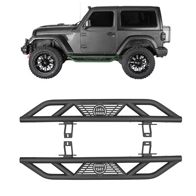 Running Boards for 2018- 2025 Jeep Wrangler JL Rubicon 2 Door Steel ...