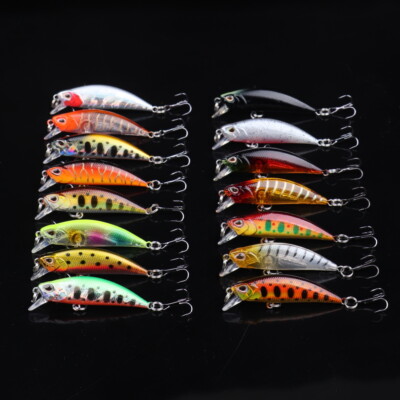 15pcs Slow Sink Fishing Lures for Bass Fishing Minnow Lures with Tackle ...