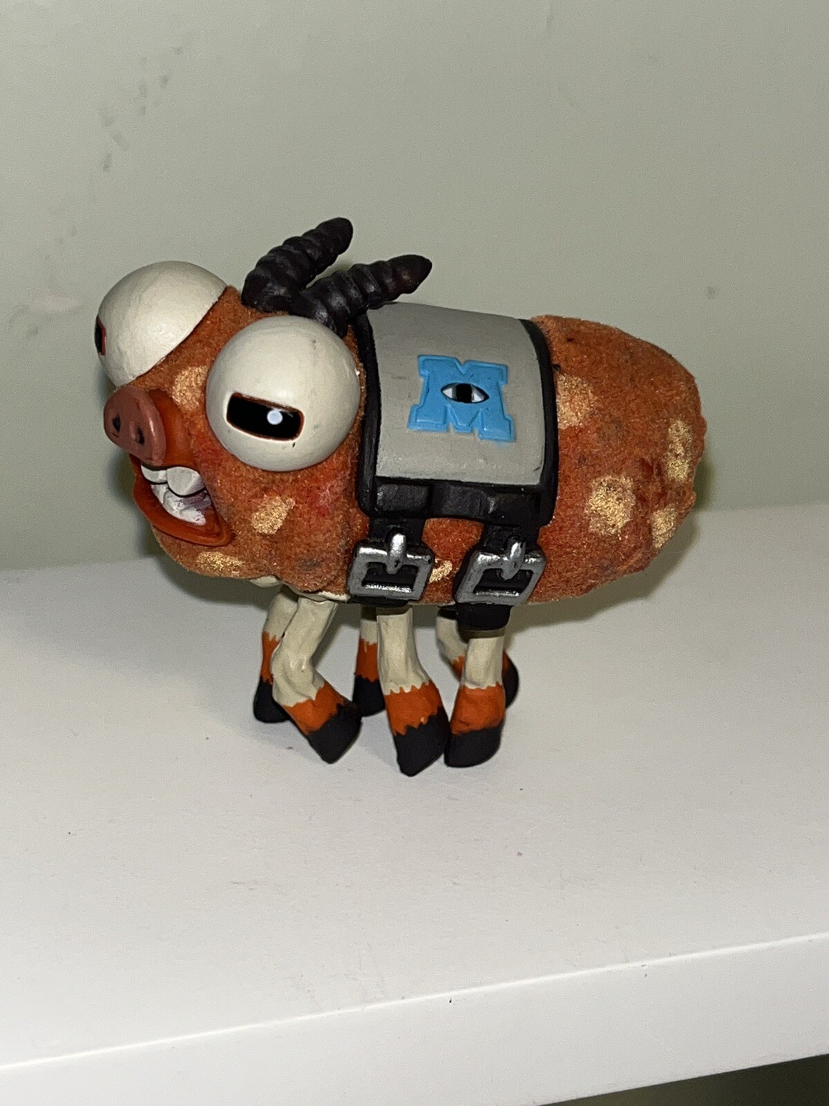 Disney Pixar ARCHIE SCARE PIG Figure Monsters University Toy Flocked ...