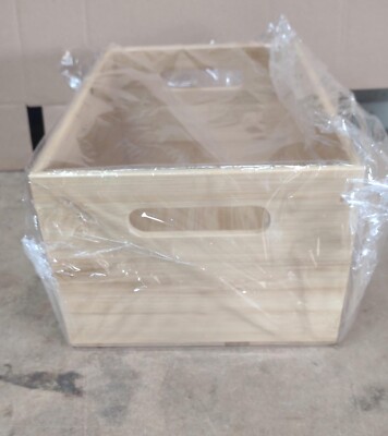 Bamboo Open Top Box Tray Organizer Storage Tidy Bin With Grip Handle ...