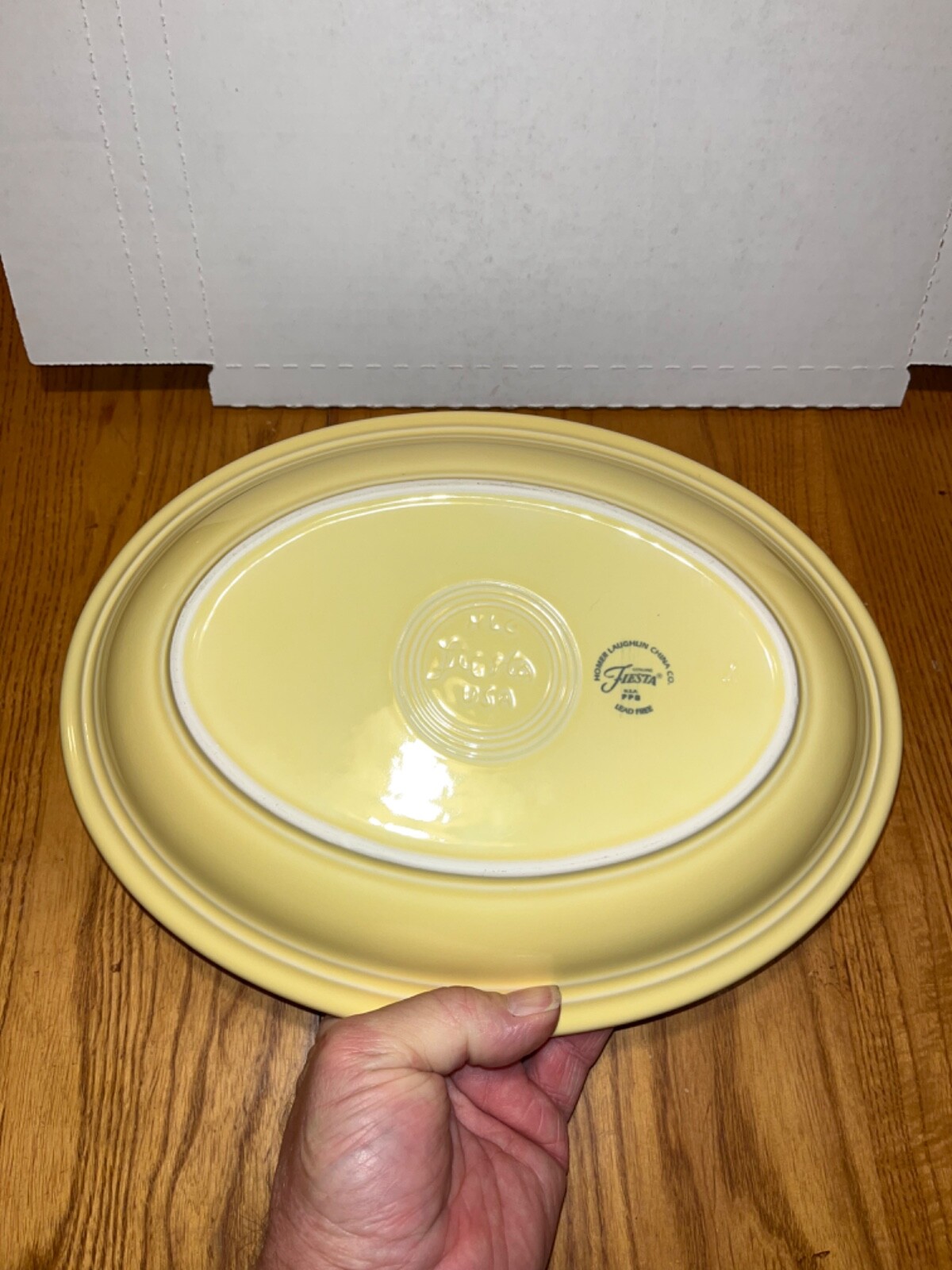 Genuine Fiestaware Yellow Oval Platter Plate Fiesta USA 11 1/2" by 8 3/ ...