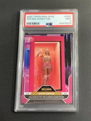 2025 WWE Topps Now Tiffany Stratton #4OSP Wrestlemania Barbie Box PSA 9 ...
