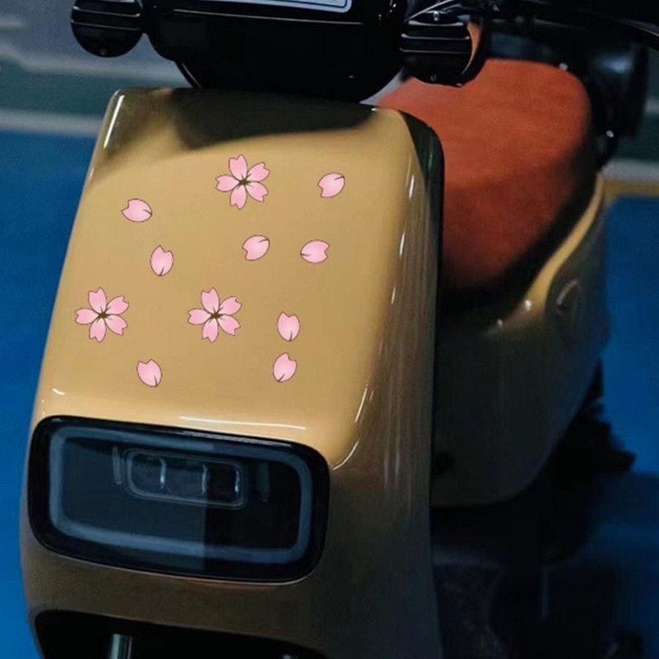 Motorcycle Helmet Bumper Decals Car Stickers Flowers Pink PVC Tube ...