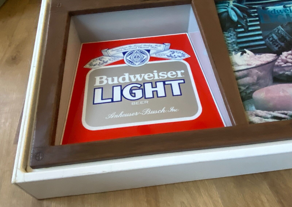 Rare Large 1980's Vintage Budweiser Light Lighted Bar Sign 1982-1984 ...