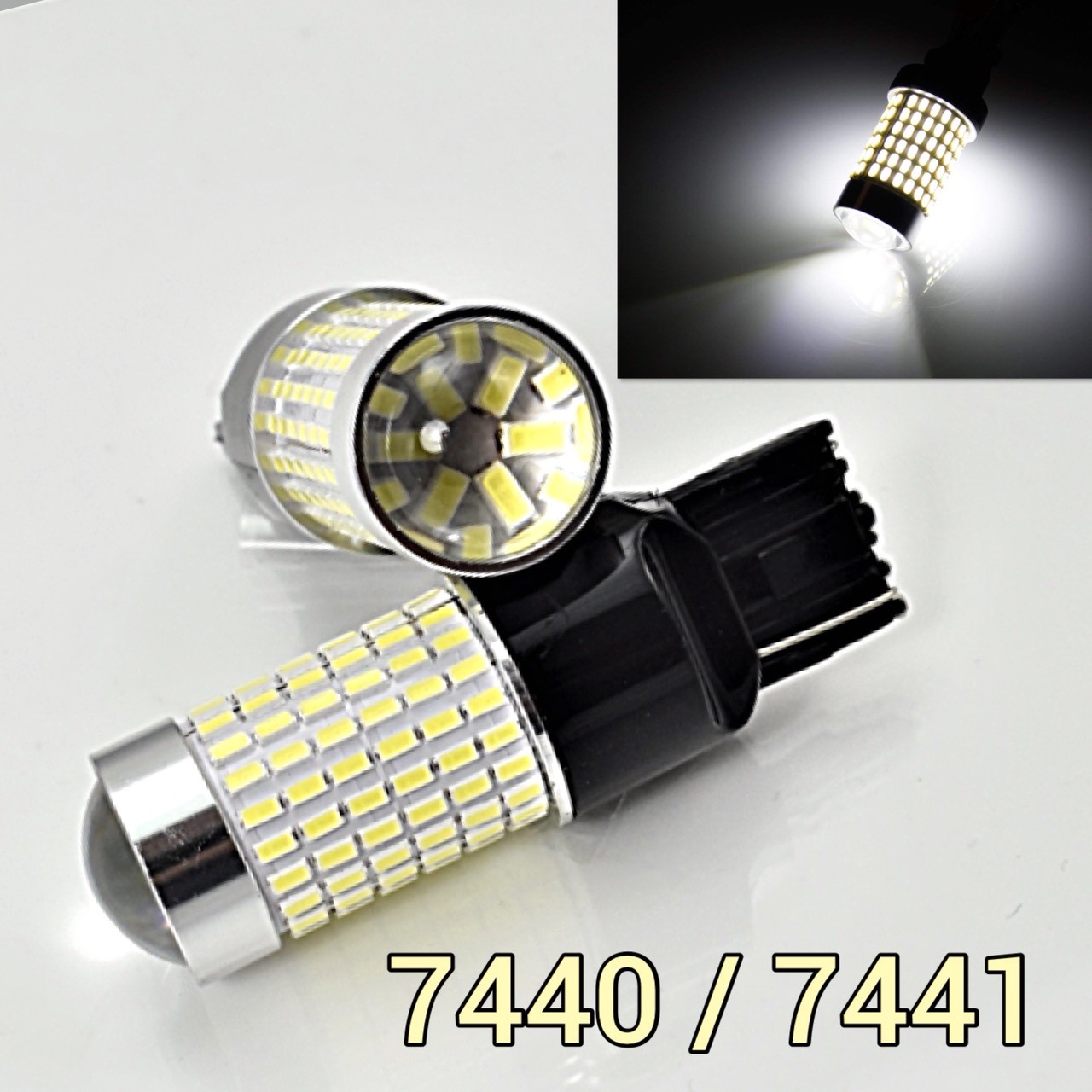 Front Signal Lights T20 7440 744 144 SMD 6K White LED Bulb K1 Fits ...