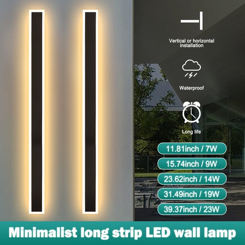 Modern LED Wall Lamp Long Strip Light Bedroom Outdoor Garden Exterior ...