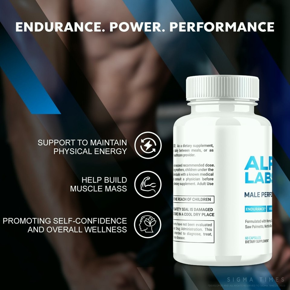 Alpha Labs Male Health Pills to Boost T-Levels for Intimate Drive 60ct ...