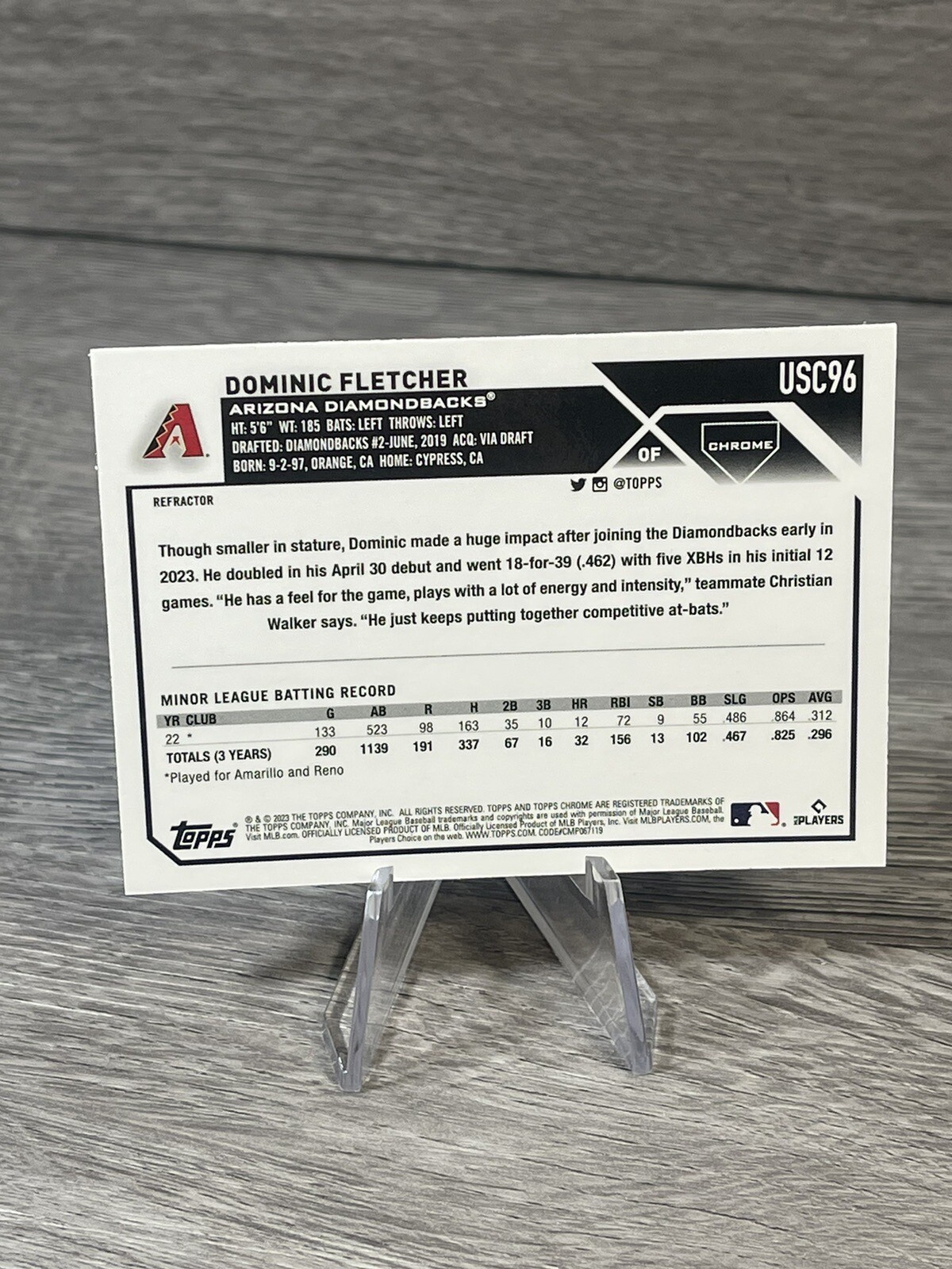 Dominic Fletcher Refractor Rookie RC 2023 Topps Chrome Update Card # ...