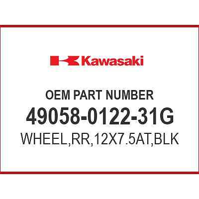 Kawasaki WHEEL,RR,12X7.5AT,BLK 49058-0122-31G OEM NEW | eBay