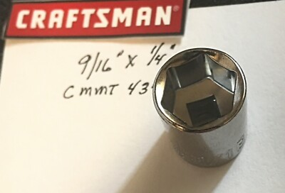 Craftsman 9/16" x 1/4" Dr Standard Socket - 6 Point CMMT 43480 Free ...