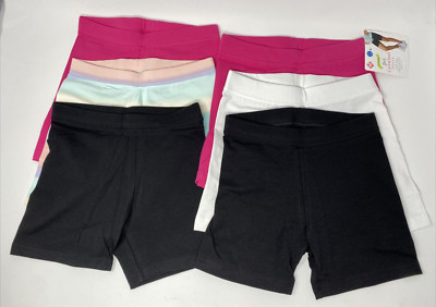6 Pair Girls Pull On Shorts Size 6/6X Members Mark Cartwheel Multicolor ...