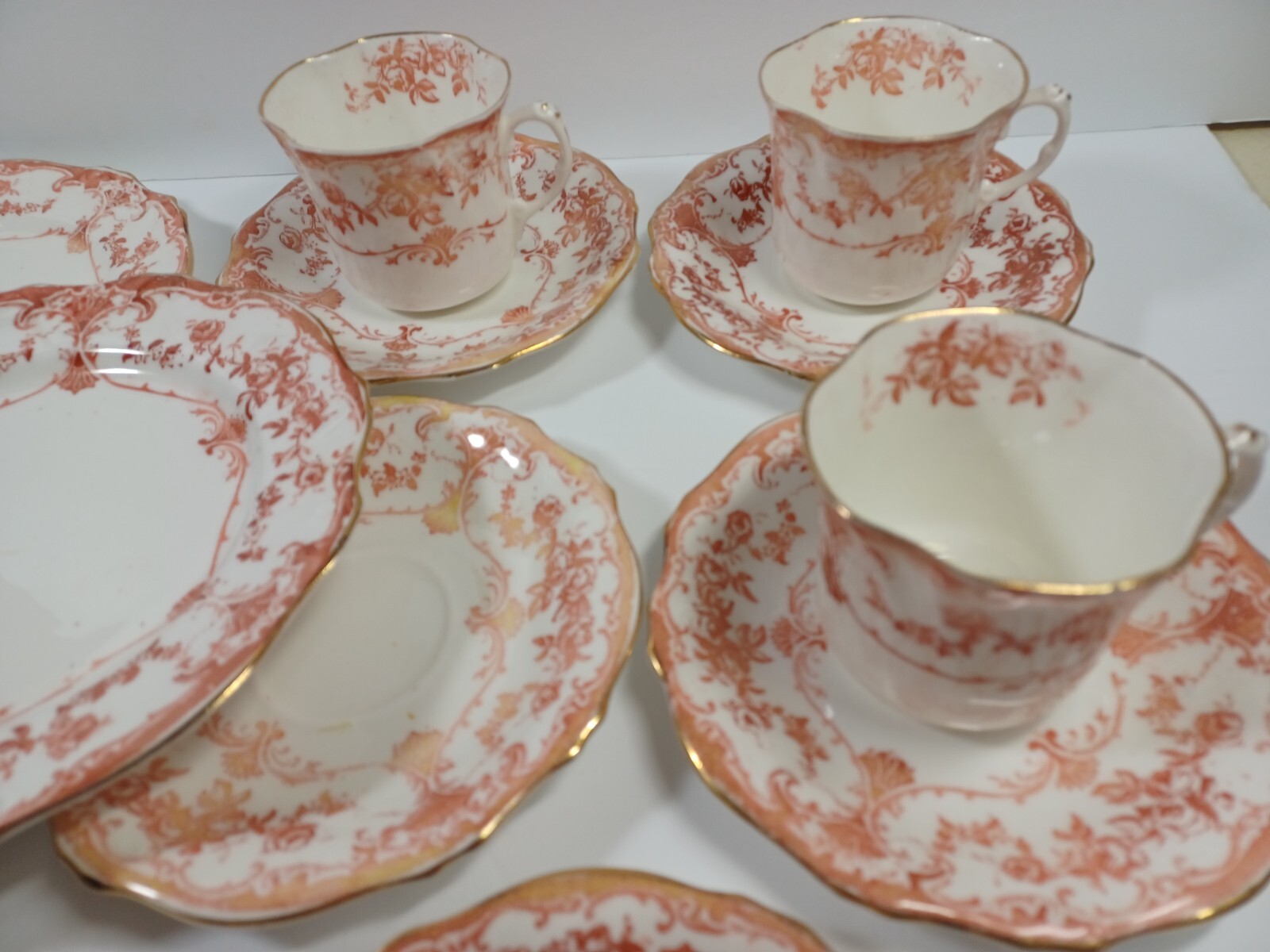 Radford Bone China 14pc Tea Set 1883-1891 Cups Saucers Plates England ...