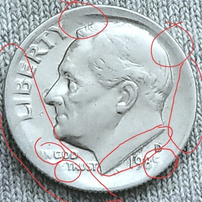 1985 D Roosevelt Dime 10c Strike Errors Broadstrike error Fade Fat ...