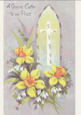 2 TWO EASTER Greeting CARDs to A Joyous Priest 25 EPR - 677 Printed in ...
