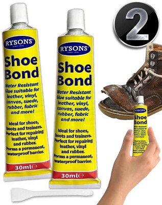 2 Pcs SHOE BOND Glue Adhesive Flexible Shoes Trainers Clothes Fabric ...